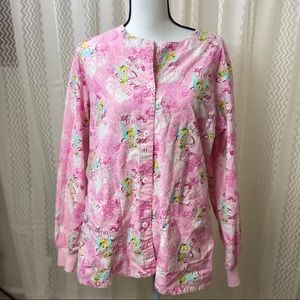 Disney | Tops | Disney Tinkerbell Lab Coat Jacket Pink L | Poshmark